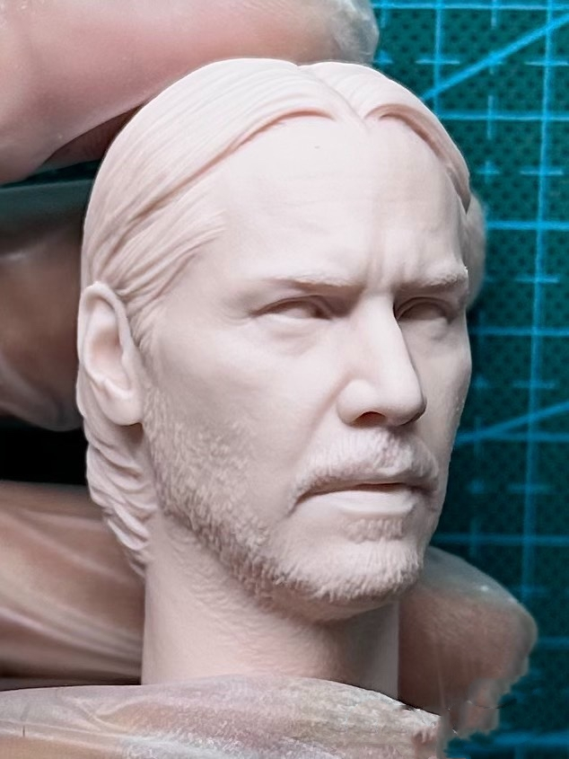 Keanu Reeves - 1/6 Scale High Detail Unpainted Head sculpt for 12 ...
