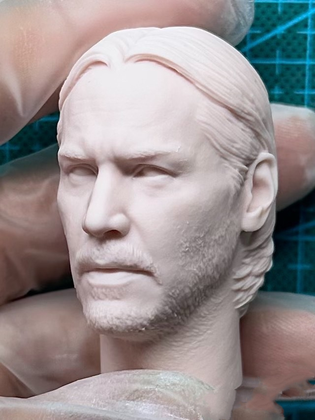 Keanu Reeves - 1/6 Scale High Detail Unpainted Head sculpt for 12 ...